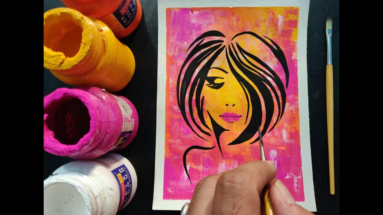 poster colour painting step by step for beginners - YouTube