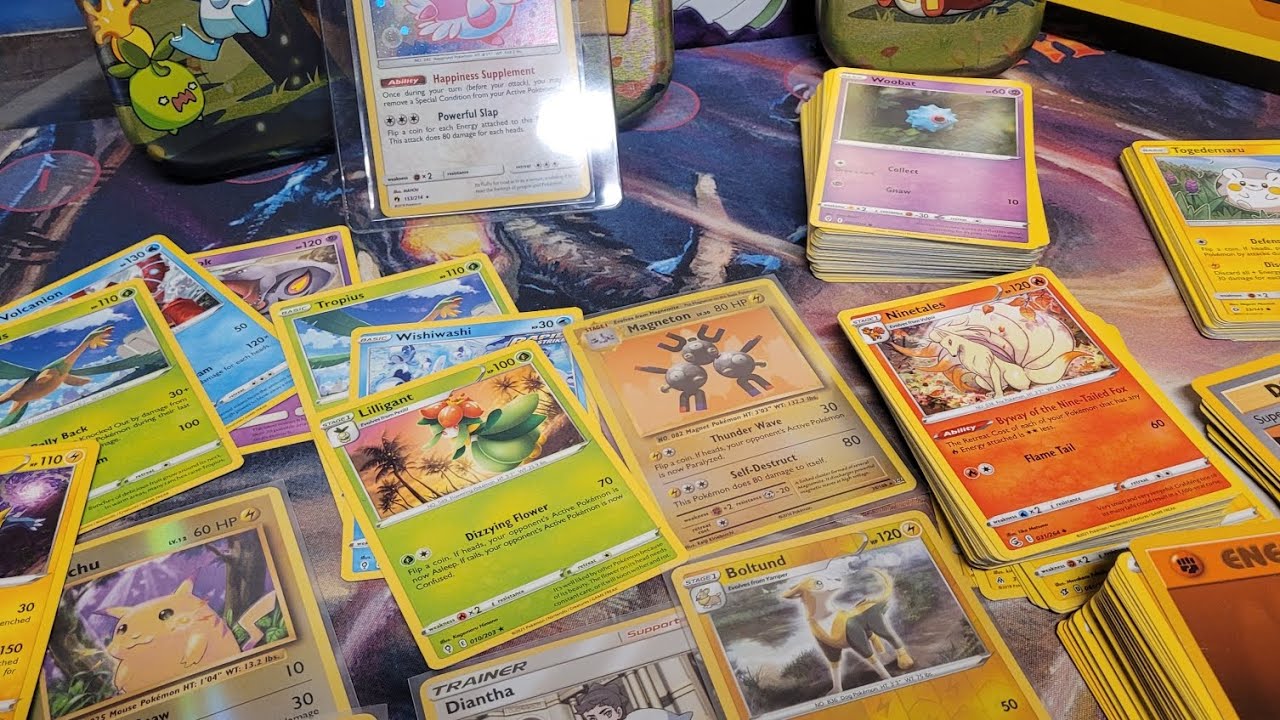 We spent 8 dollars on Pokemon cards at Vintage Stock for all of this ...
