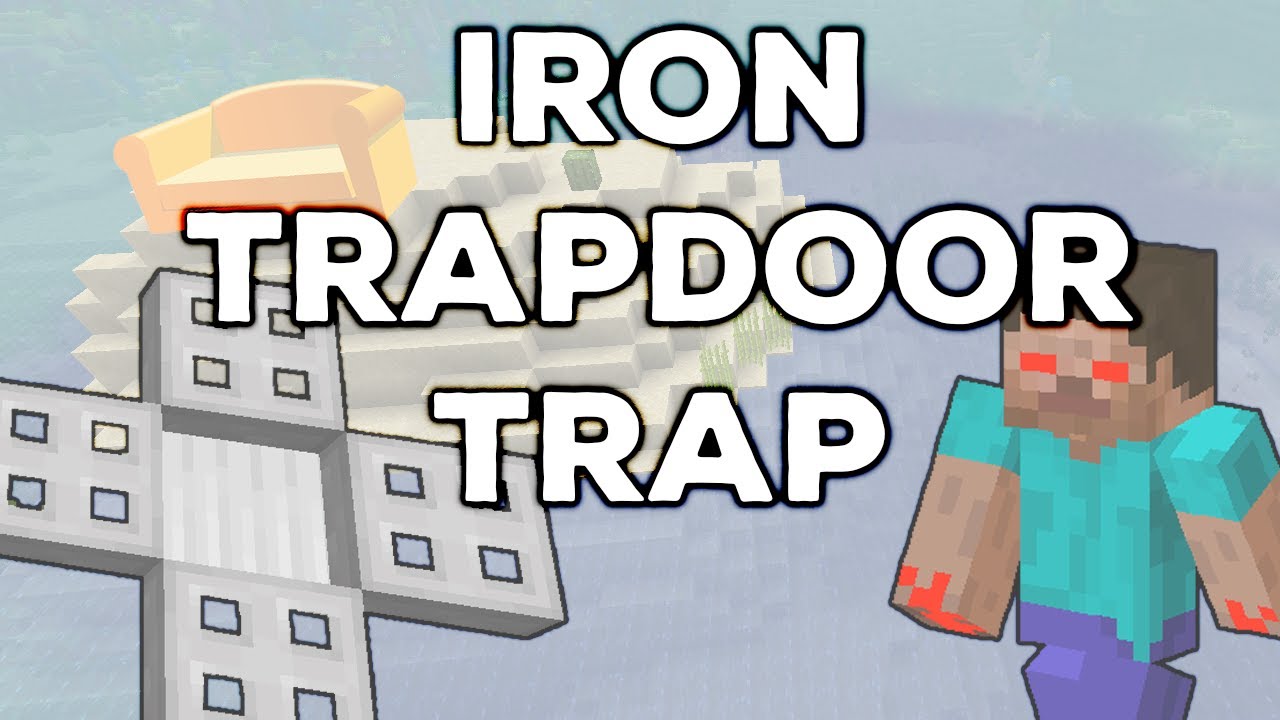 Super Simple Iron Trapdoor Trap In Minecraft - YouTube