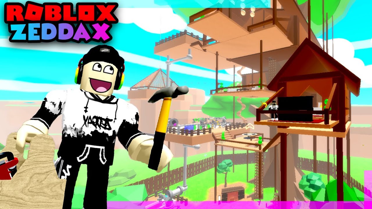 MEMBANGUN RUMAH POHON RAKSASA!! - Roblox Zeddax - YouTube