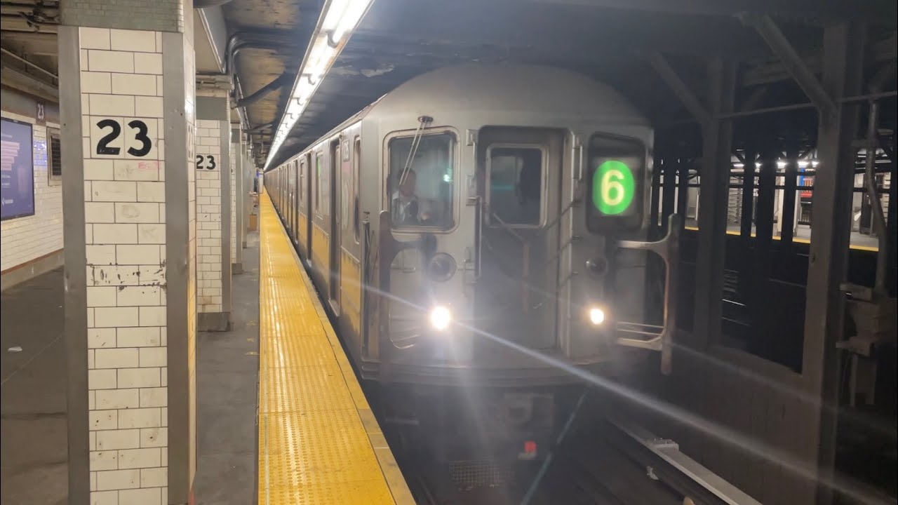 IRT Lexington Av Line: (4), (5) Exp & (6) Lcl Trains at 23 St - YouTube