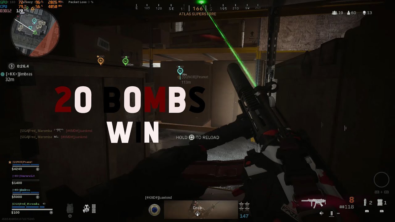 WARZONE 20 BOMBS WIN! - YouTube