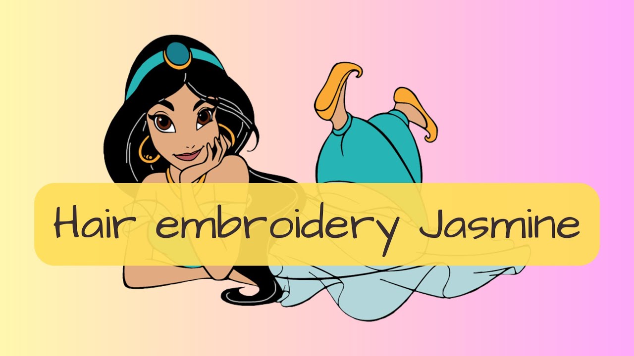 Hair embroidery Jasmine tutorial - YouTube