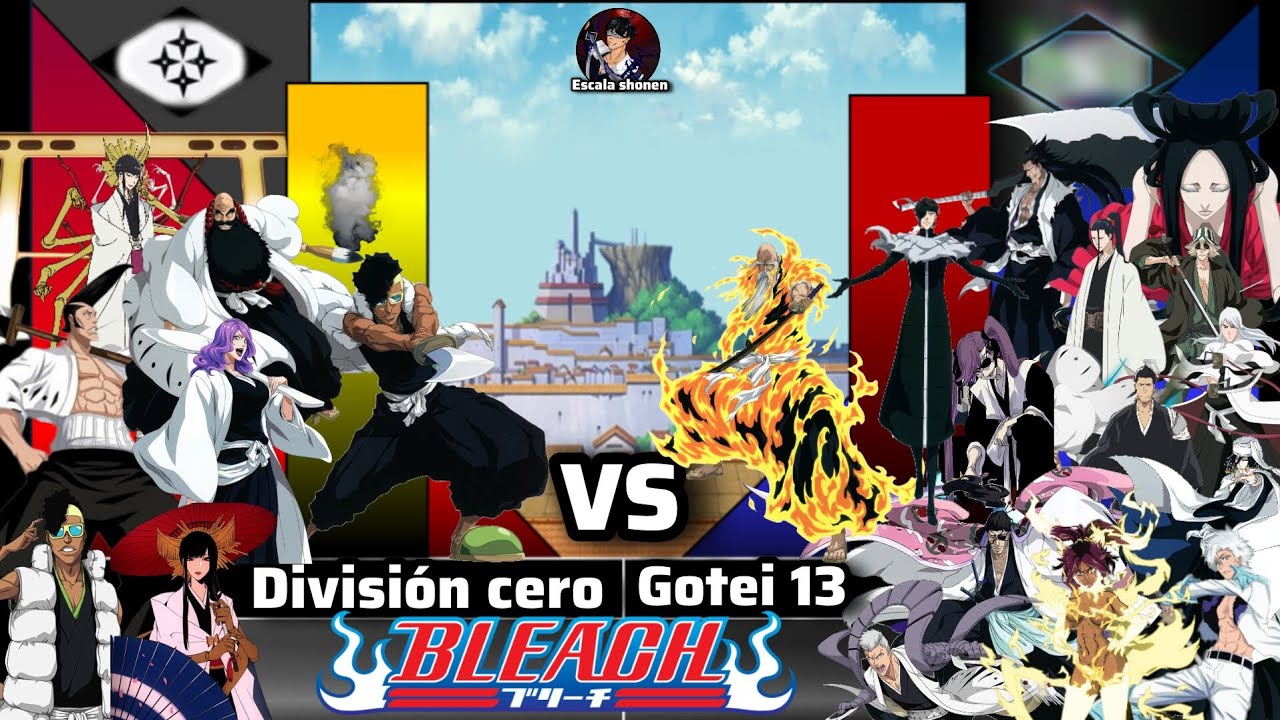 DIVISIÓN CERO VS GOTEI 13 (TODOS LOS CAPITANES) BLEACH - YouTube