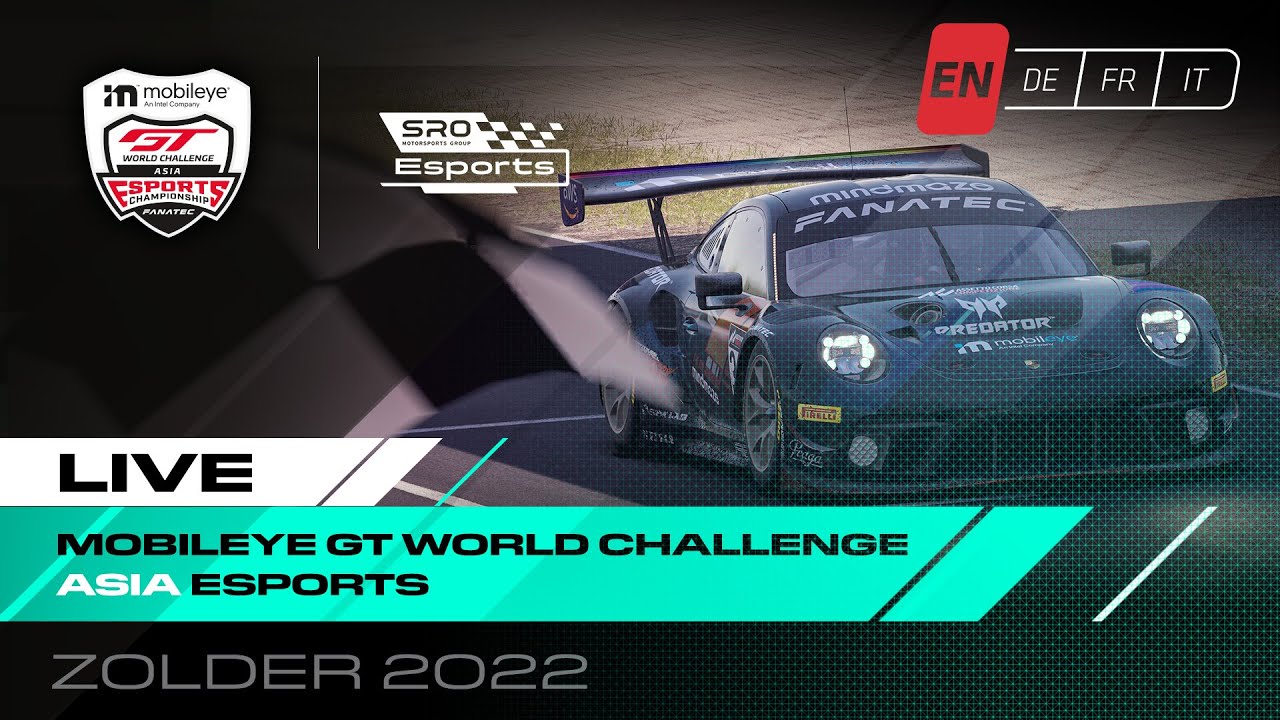 LIVE | Round 4 | Zolder | Mobileye GT World Challenge Asia Esports 2022 ...