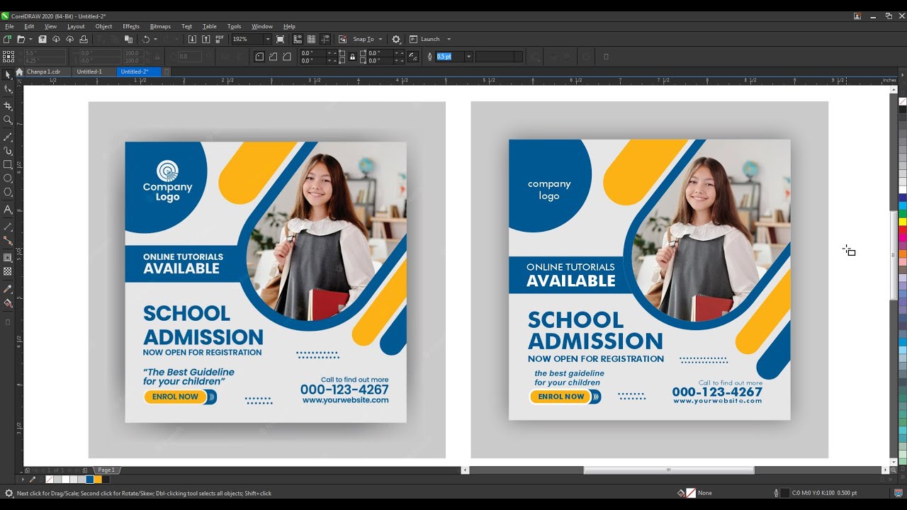 School admission social media post design in Coreldraw | Social media ...