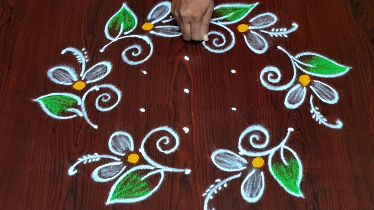 Daily rangoli || easy rangoli designs || - YouTube