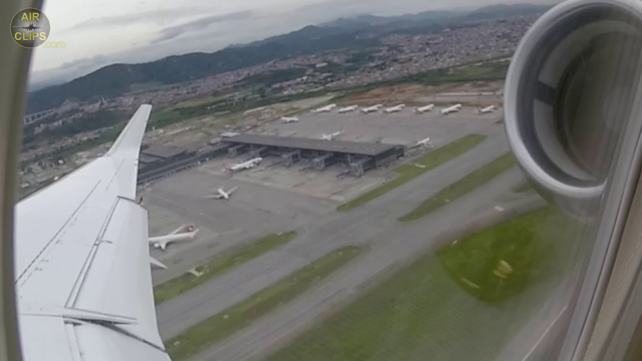 Powerful TakeOff with great Sao Paulo GRU airport views from Falcon 7X ...