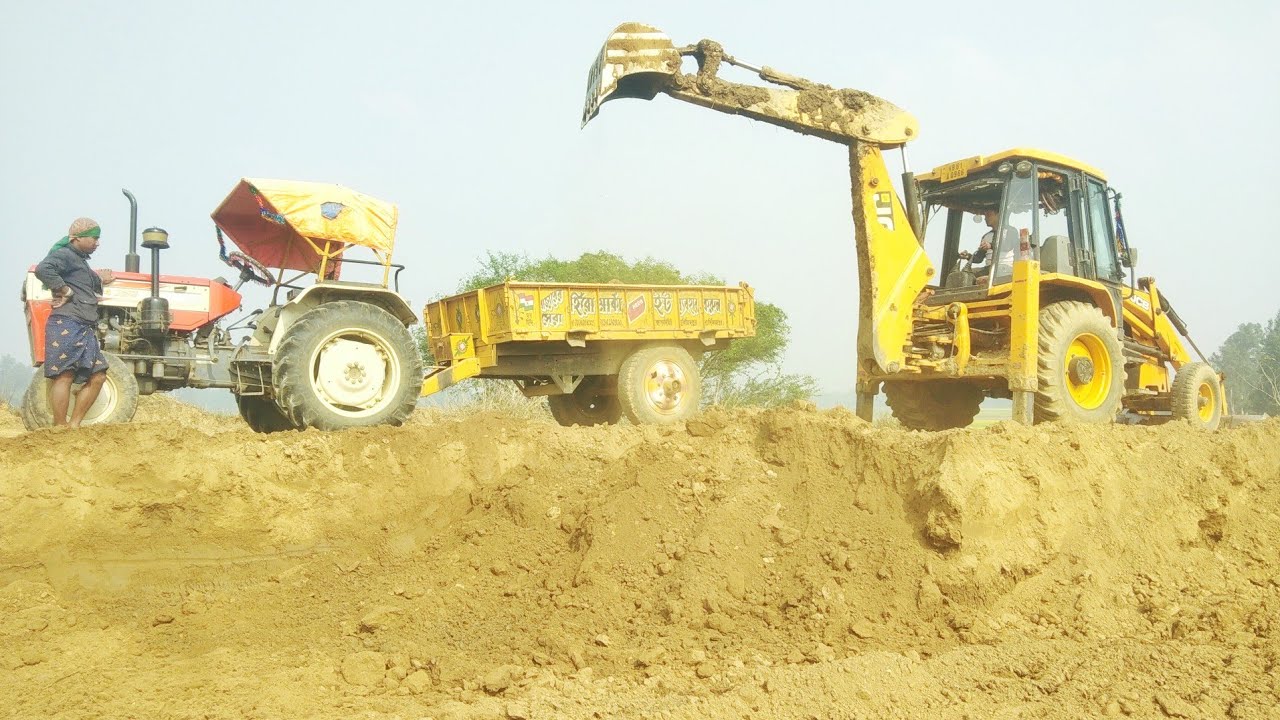 Loding Fast IN Truck Jcb Backhoe Loader Operating _ Faster Working Mud Jcb Backhoe - YouTube