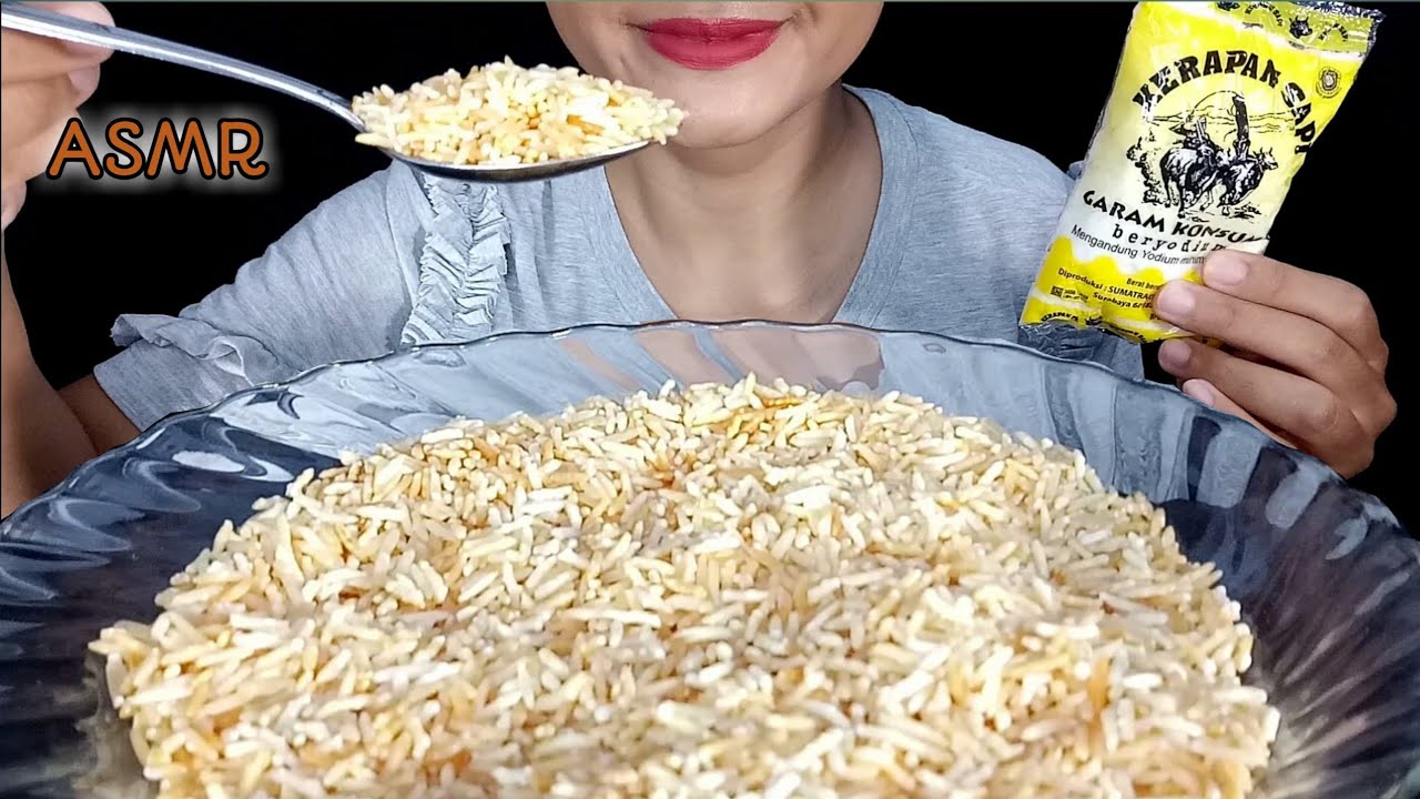 ASMR!? @ShriASMR Eating Roasted Raw Rice with salt || Satisfying Sounds ...
