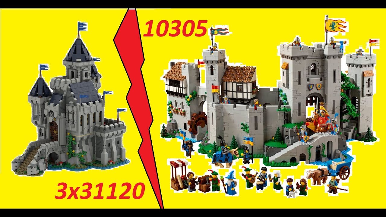 LEGO 10305 Lion Knights' Castle VS MOC 3x31120 Medieval Castle - YouTube