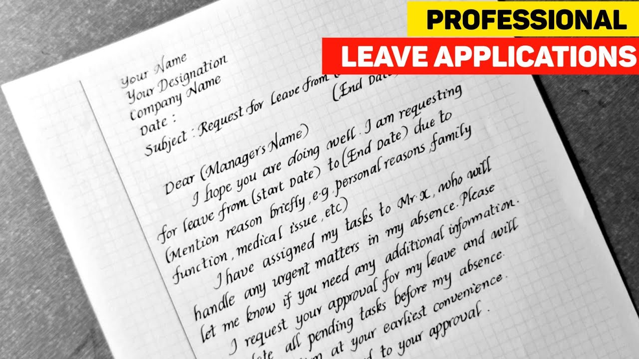 How to write leave letter for company || How to write leave letter in ...