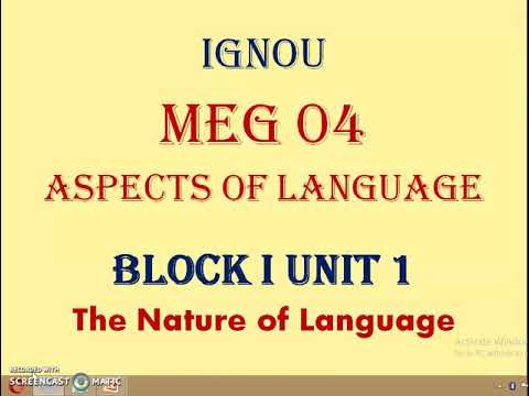 MEG 04 ASPECTS OF LANGUAGE BLOCK-1 UNIT-1 - YouTube