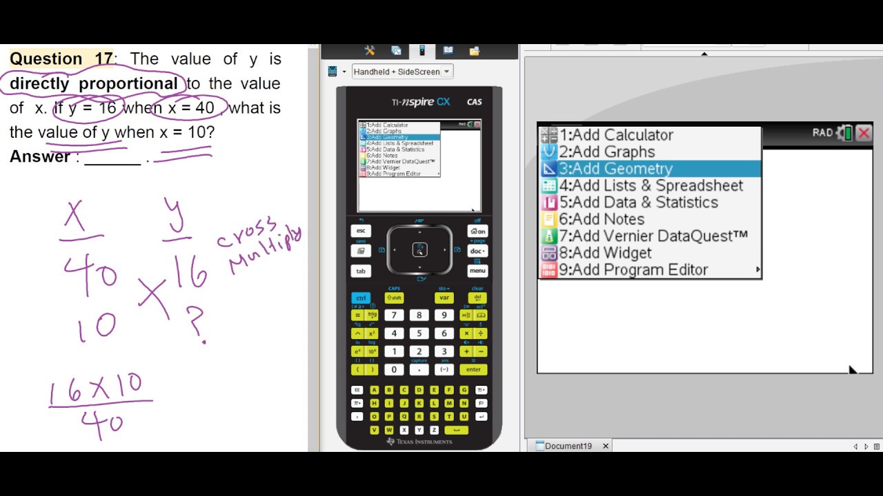 Direct Proportion or Varies Directly using TI-Nspire Calculator - YouTube