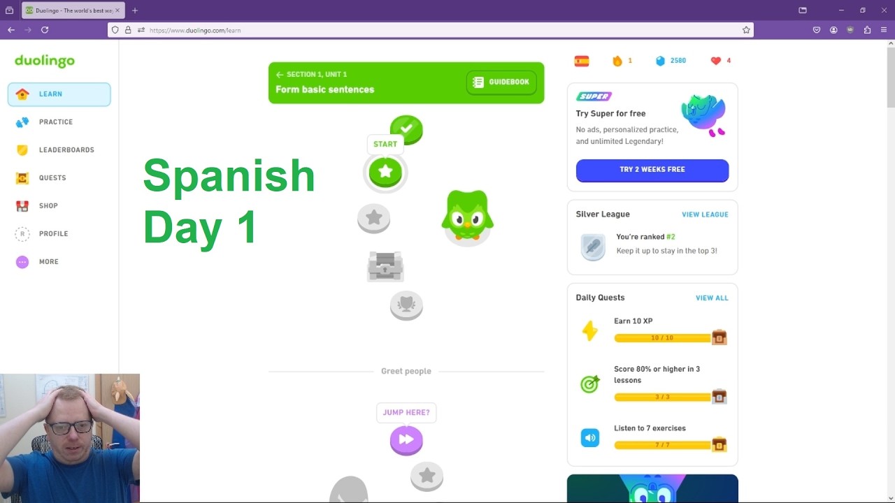 Starting my Duolingo Adventure! Spanish Day 1 - YouTube