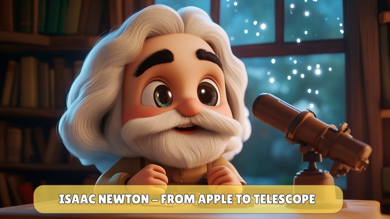 Isaac Newton cartoon, animated story. All his inventions. Educational ...