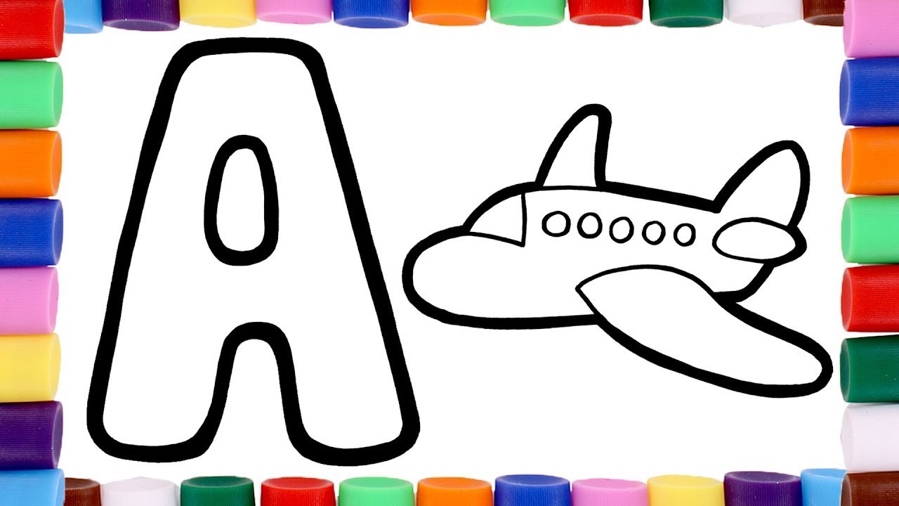 Dibuja y colorea la letra A con un AVIÓN 🚁😍 Aprende las letras - YouTube