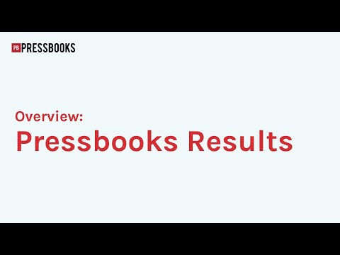 Brief Introduction to Pressbooks Results - YouTube