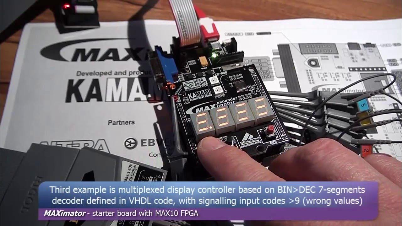 MAXimator (Altera MAX10 FPGA) example project: 7-segment display controllers (VHDL or schematic ...