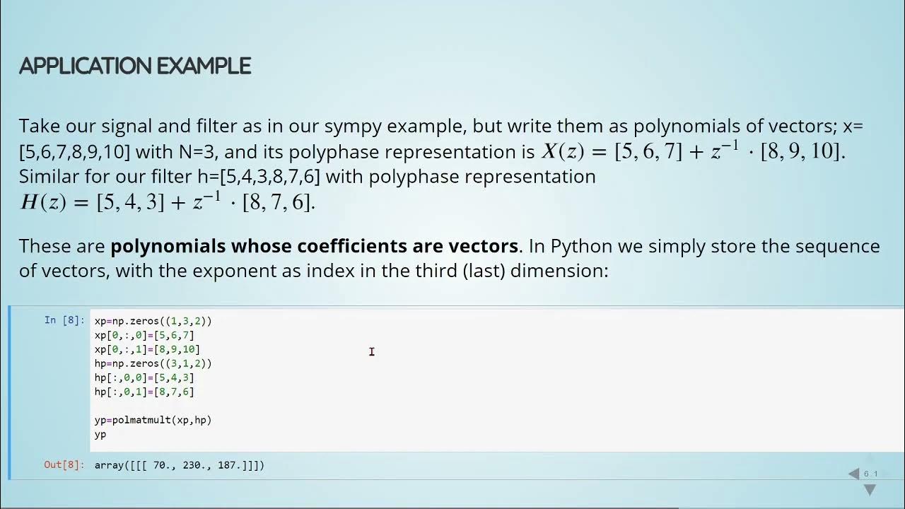 Multirate Signal Processing: 11 DCT and Polyphase - 06 Polyphase Application Example - YouTube