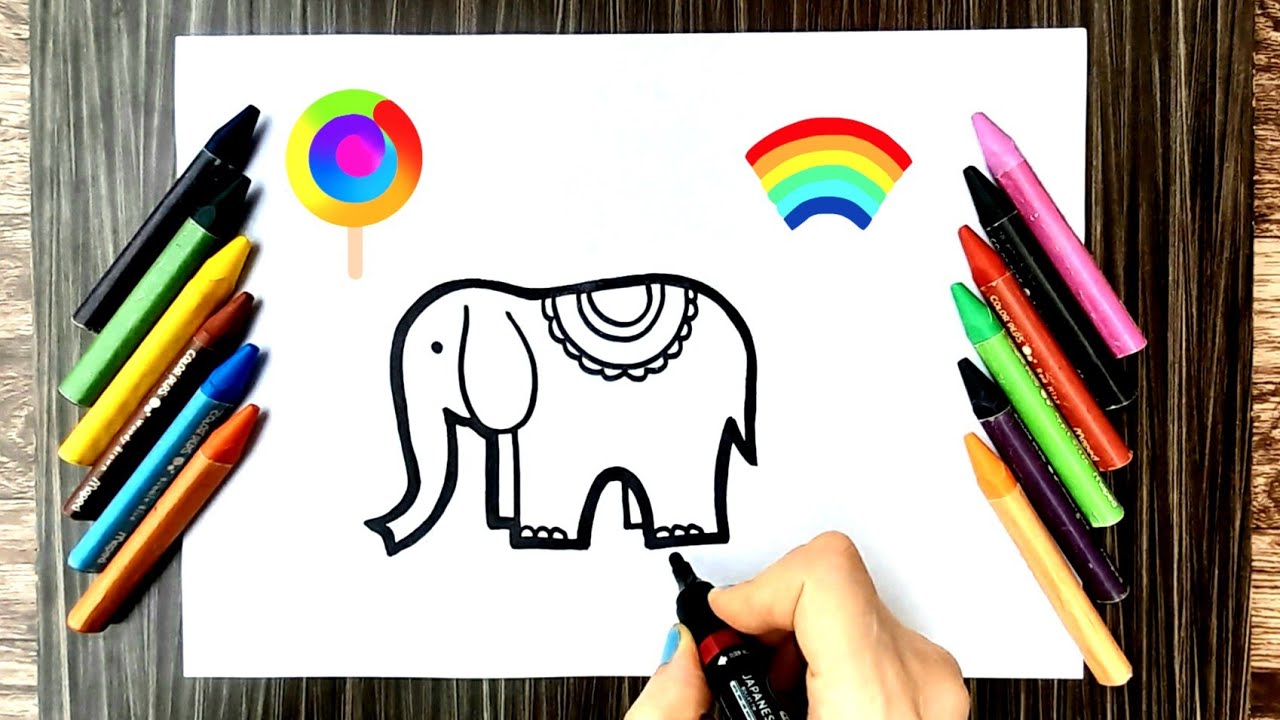 How To Draw A Cute Easy Elephant Step By Step | How To Draw An Asian ...