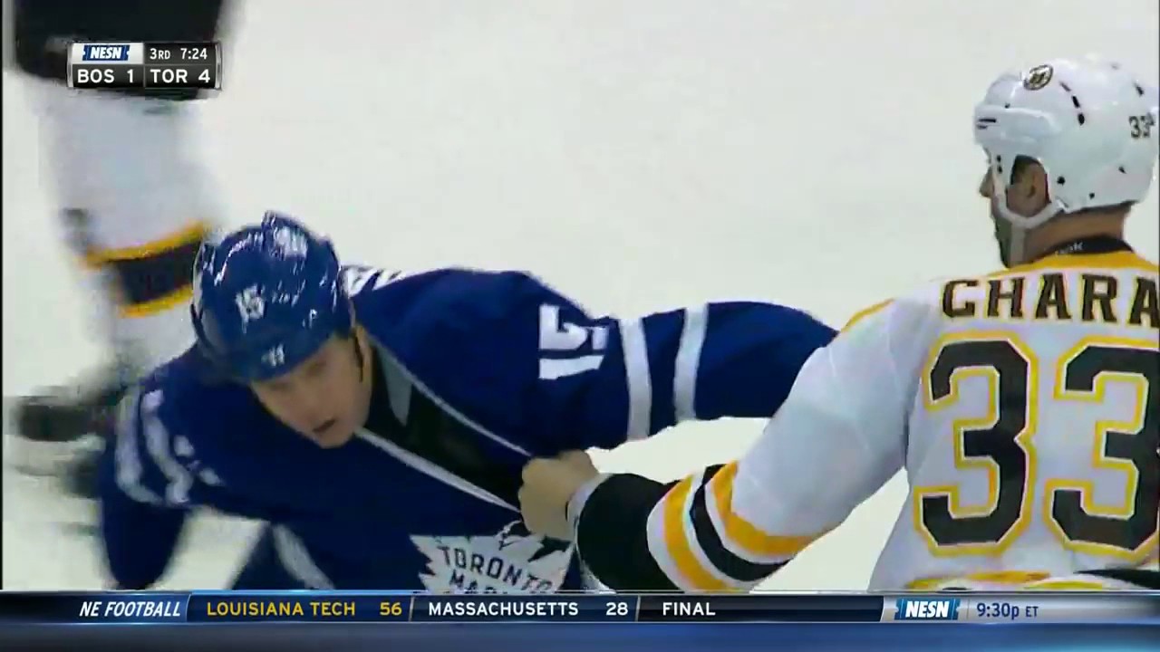 Hockey Fight Zdeno Chara fights Matt Martin - YouTube
