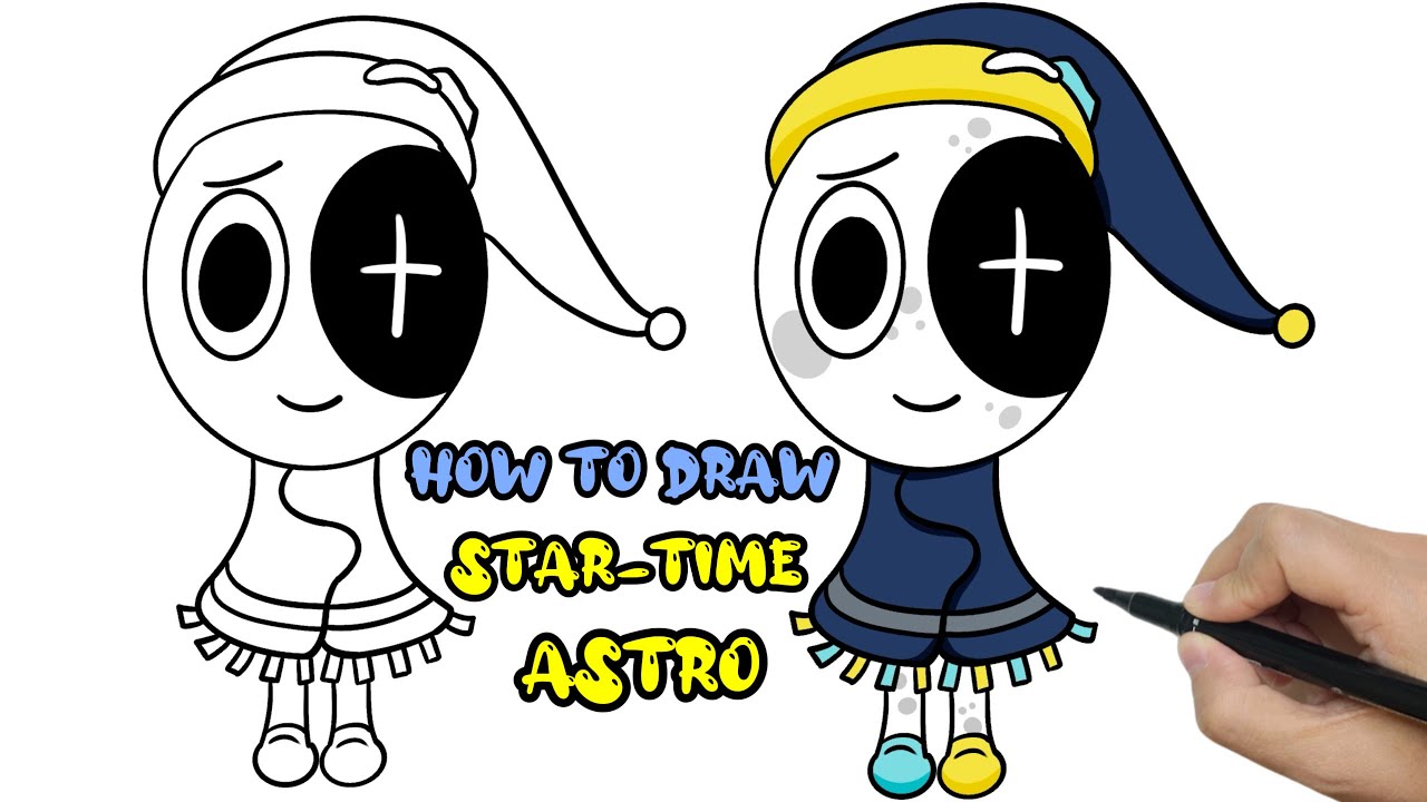 How to Draw Star-time Astro from Dandy's World Step by Step - YouTube