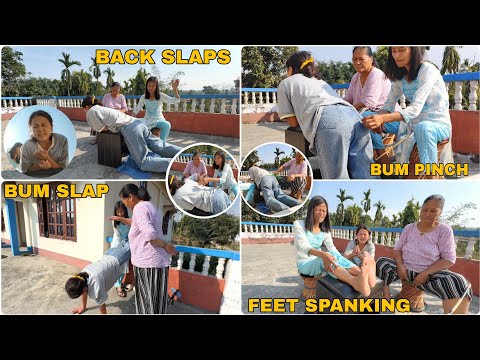 Bum Pinch Vs Bum Slaps / Back Slapstick / Hanger Spenk / Funny Video / Priyasheetalgamez