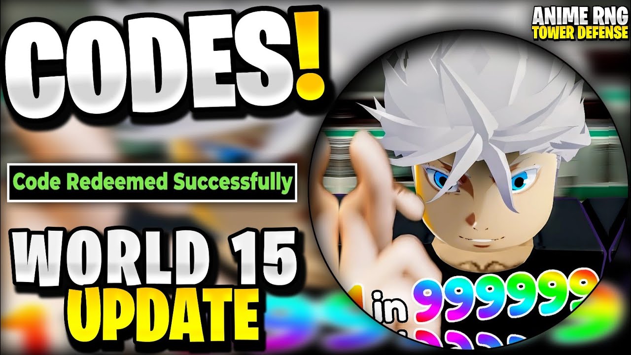 🤯*NEW* ALL WORKING WORLD 15 UPDATE CODES FOR ANIME RNG TD! ROBLOX ANIME ...