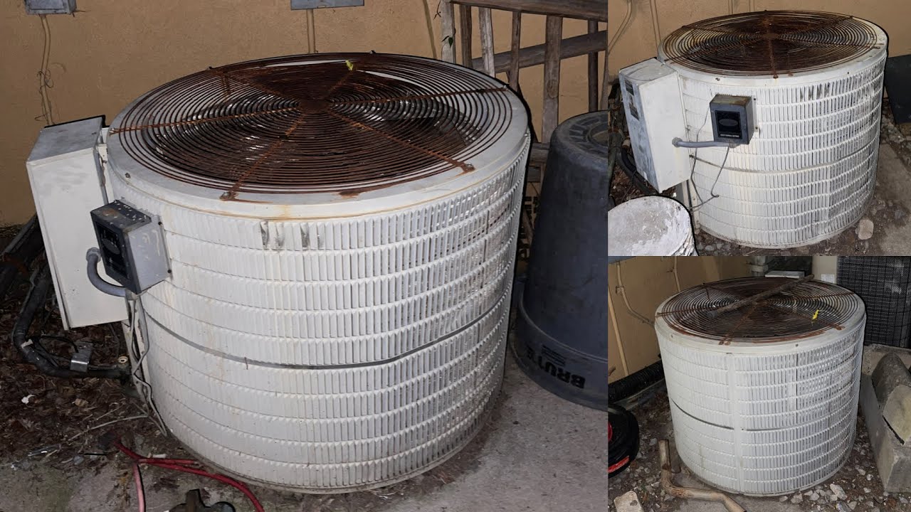 Three vintage 1987 Carrier Round One Heat Pumps - YouTube