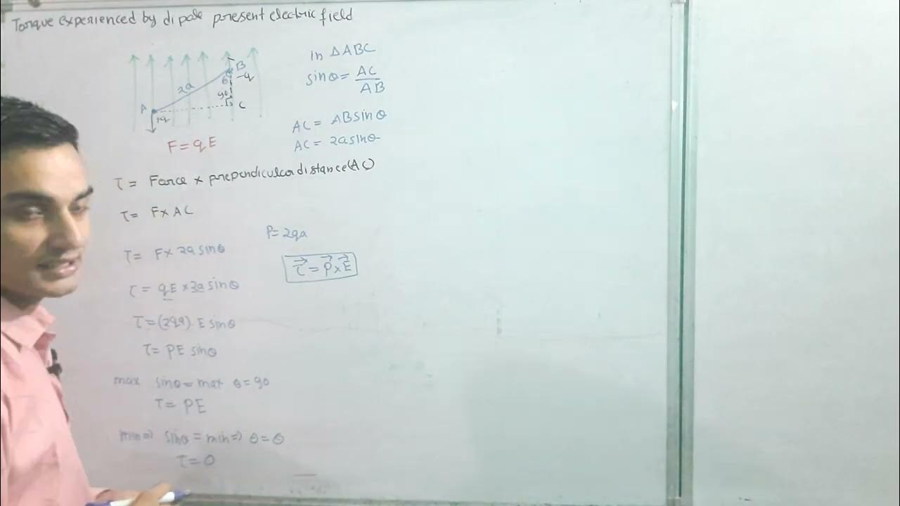 Electric dipole presents in electric field class XII physics - YouTube