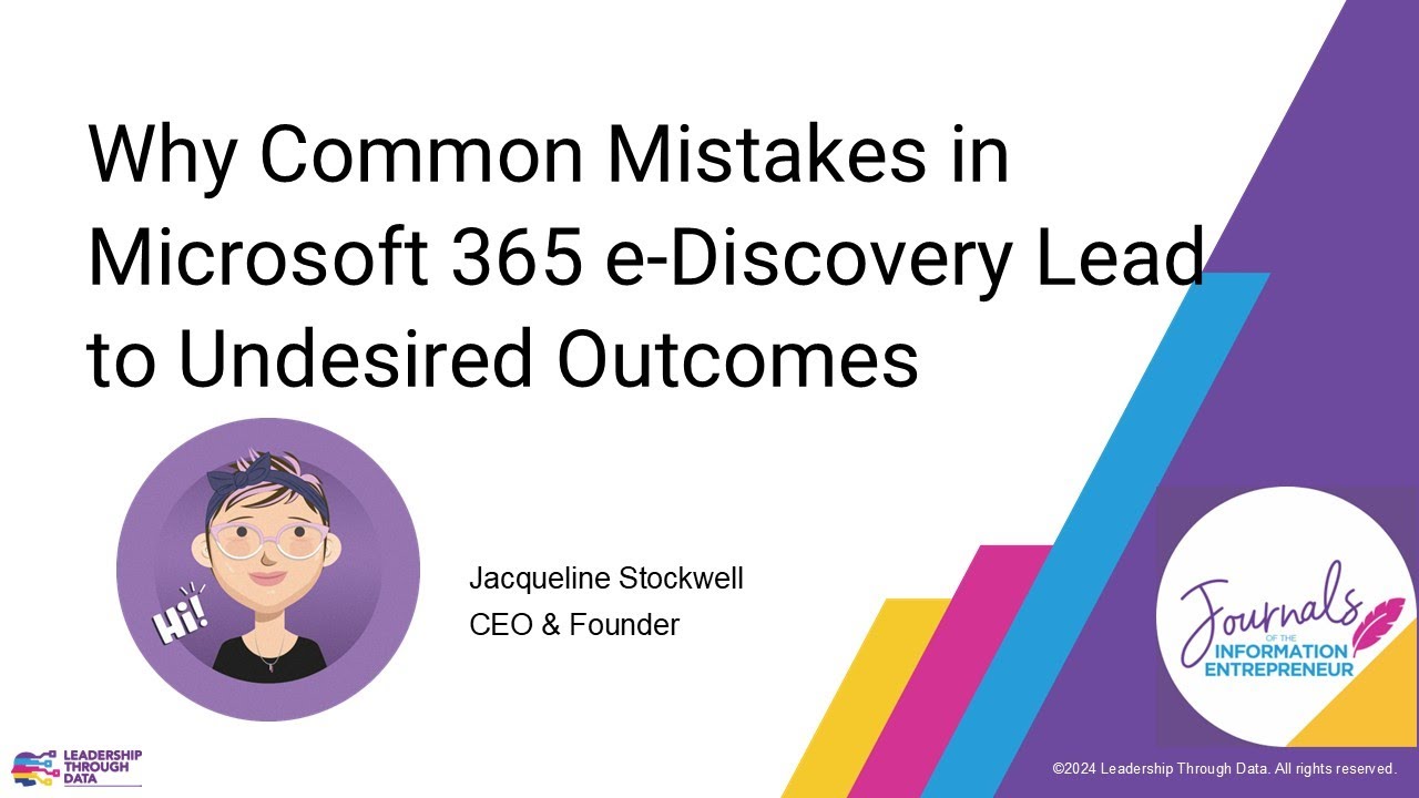 Why Common Mistakes in Microsoft 365 e-Discovery Lead to Undesired Outcomes - YouTube