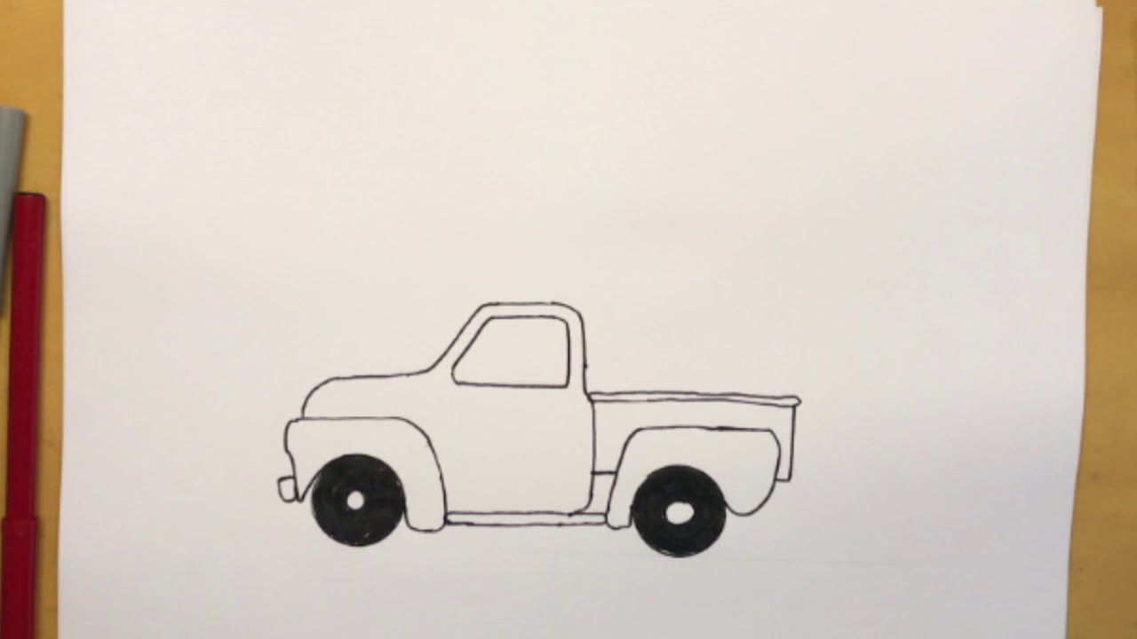 How to draw a 1950s CHEVY TRUCK - YouTube