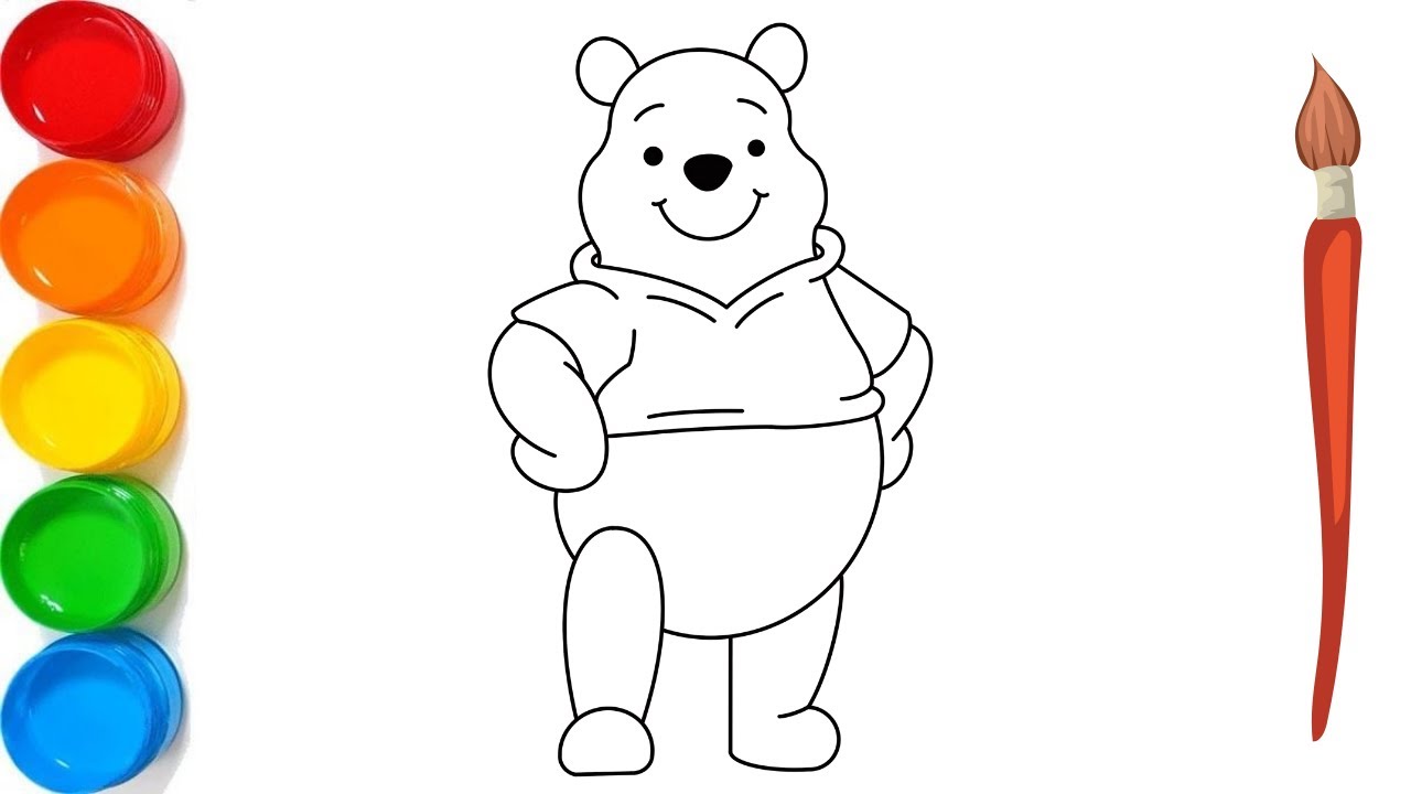 Draw A Winnie The Phoo, How To Draw Cute Drawing And Colouring For Kids ...