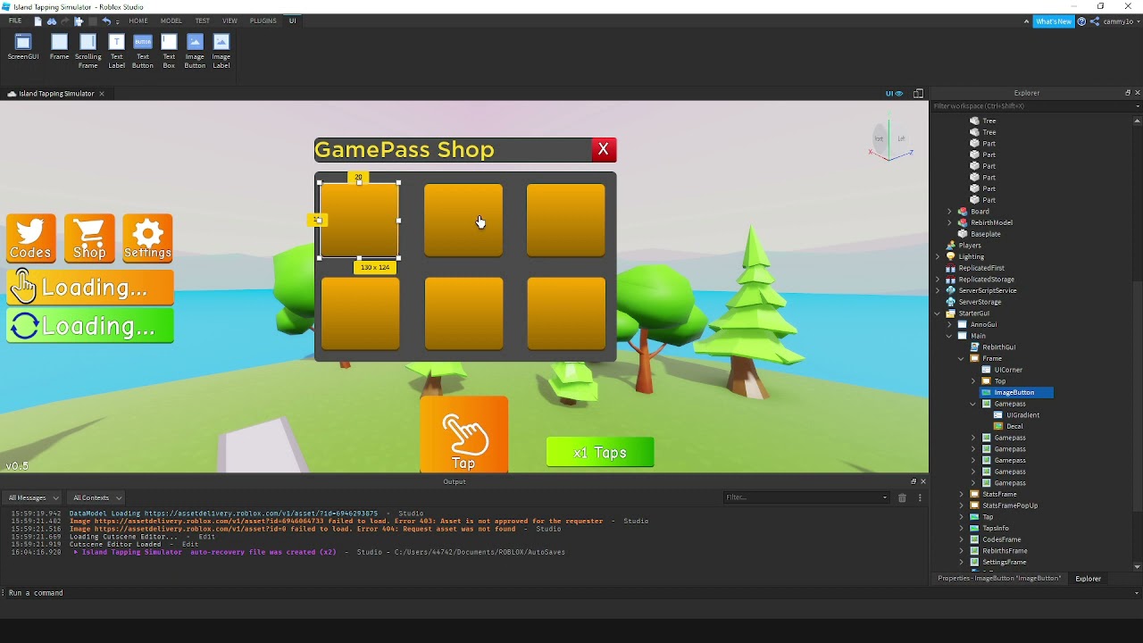 How to script a Tapping Simulator Game in Roblox Studio | Gamepass Shop ...