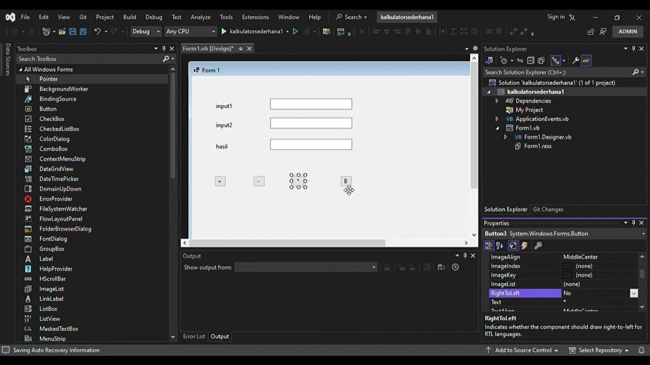 TUTORIAL KALKULATOR SEDERHANA MENGGUNAKAN VISUAL STUDIO 2022 - YouTube