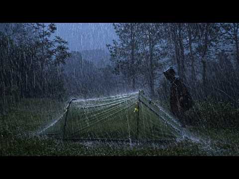 MUHTEŞEM‼️ DURMAKSIZ YAĞMUR VE GÖK GÜRÜLTÜSÜ⛈️ YAĞMUR ALTINDA KAMP