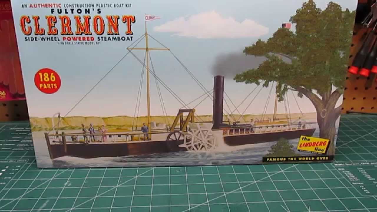 Lindberg 1/96 Fulton's Clermont Side-Wheel Powered Steamboat Model Kit ...