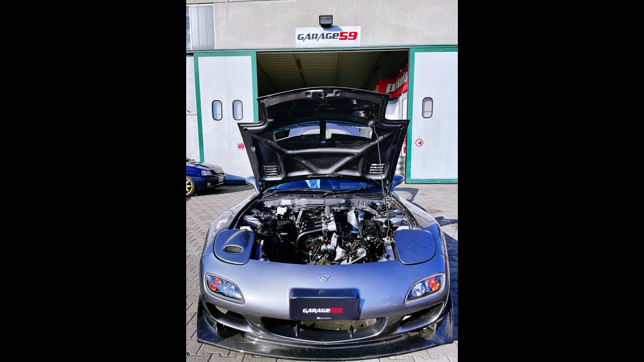 Garage59 Performance - Mazda RX7 FD3S 4 ROTOR 26B PP - YouTube