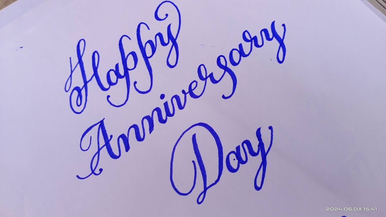 Happy anniversary day joint handwriting - YouTube