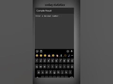 program to print decimal to binary | c practice programs @codingstatics3982 - YouTube