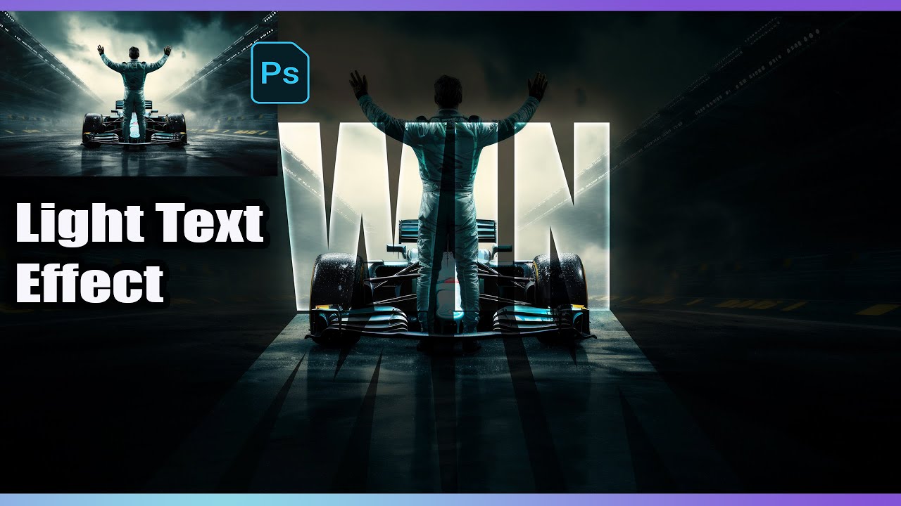How to Create light Text Effect in Photoshop - Glowing Text Effect ...