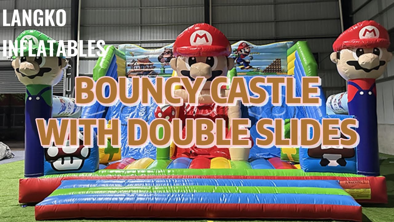 Outdoor party Mario Inflatable bounce combination bounce House double ...