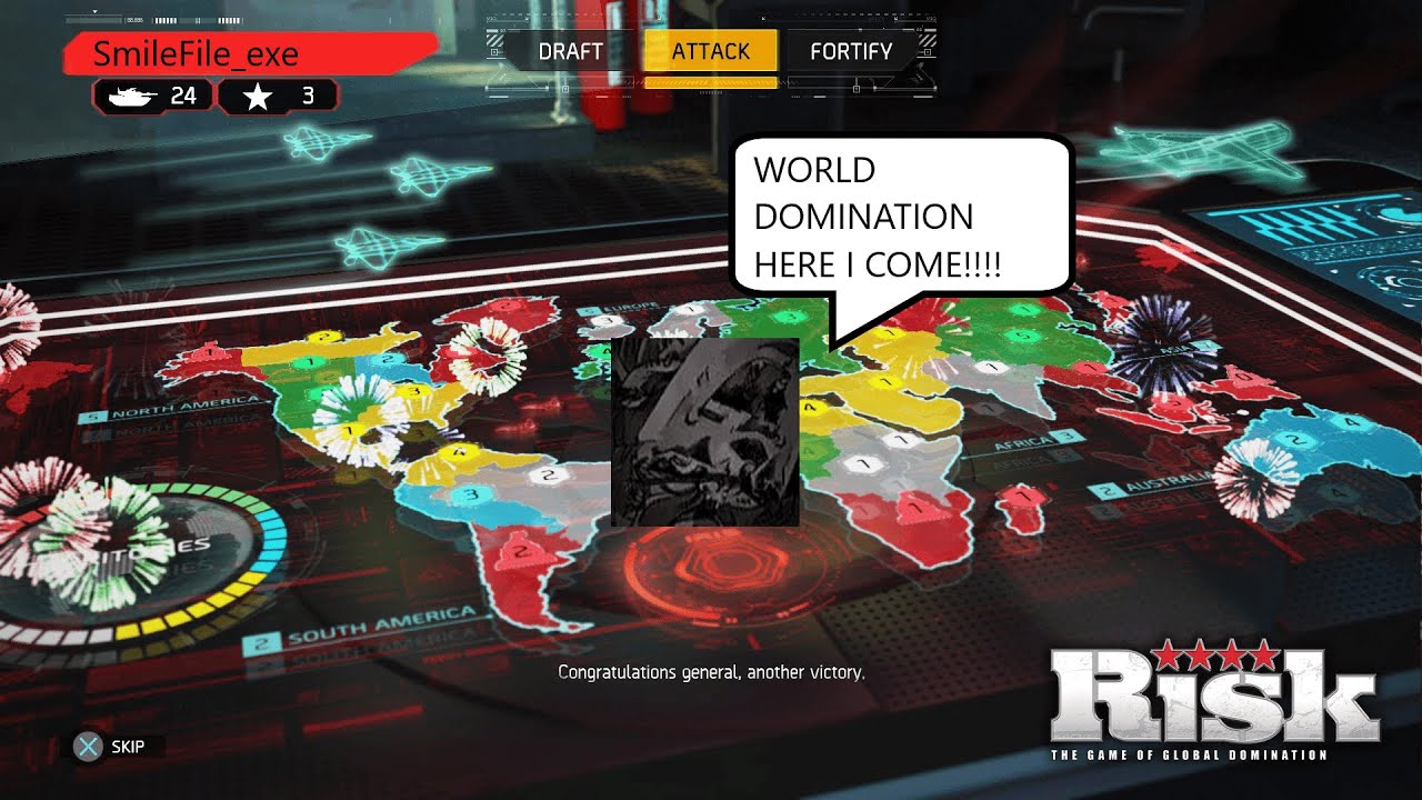 RISK: Solo 1v5 against expert bots on the classic map with world ...