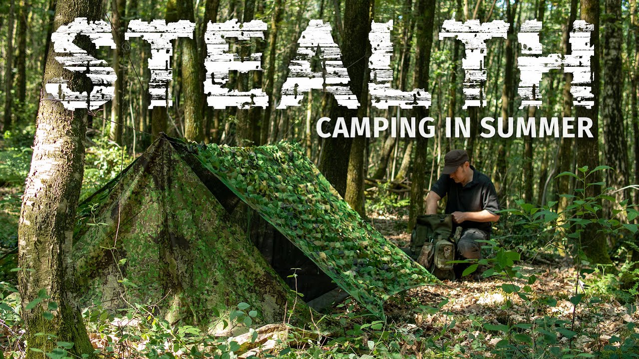 Stealth Camping in Summer / Solo Overnighter with Mosquito Tent & Camo ...