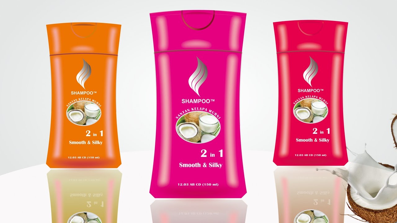 Desain 3D Botol Shampoo Minyak Kelapa Murni | Kabor Den - YouTube