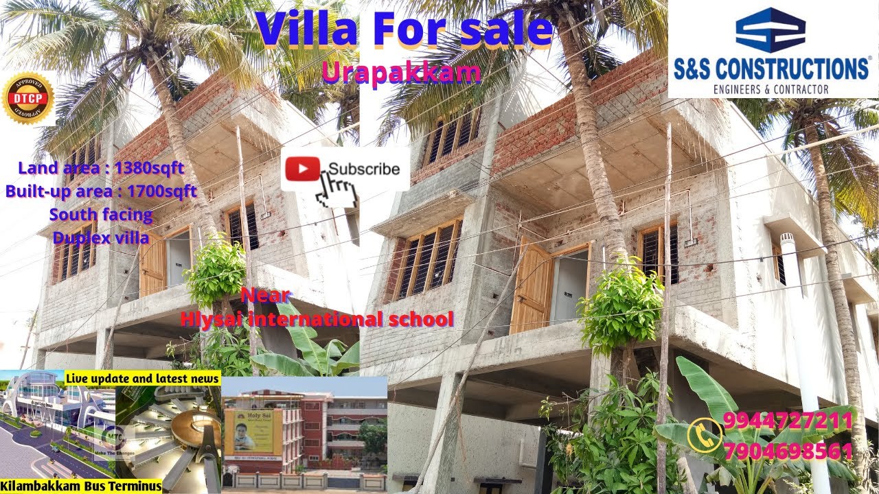 3bhk VILLA , House , Individual house Urapakkam New CMBT near FOR SALE Promoted by S&S ...