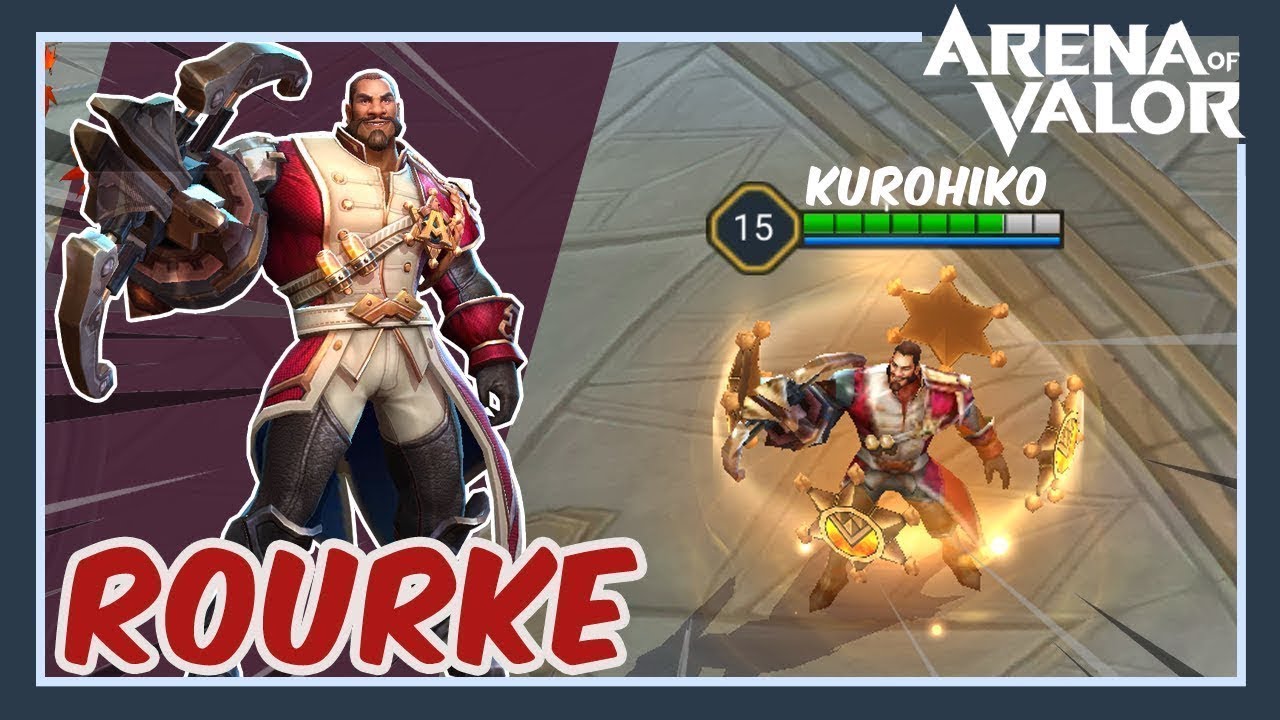 New Hero The Captain ROURKE | Arena of Valor - YouTube