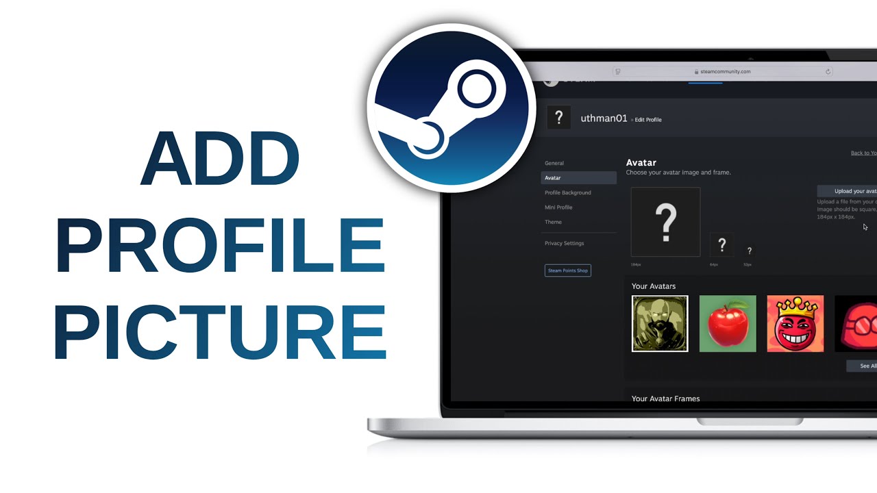 How to Add Avatar on Steam - Add Profile Picture to Steam - YouTube