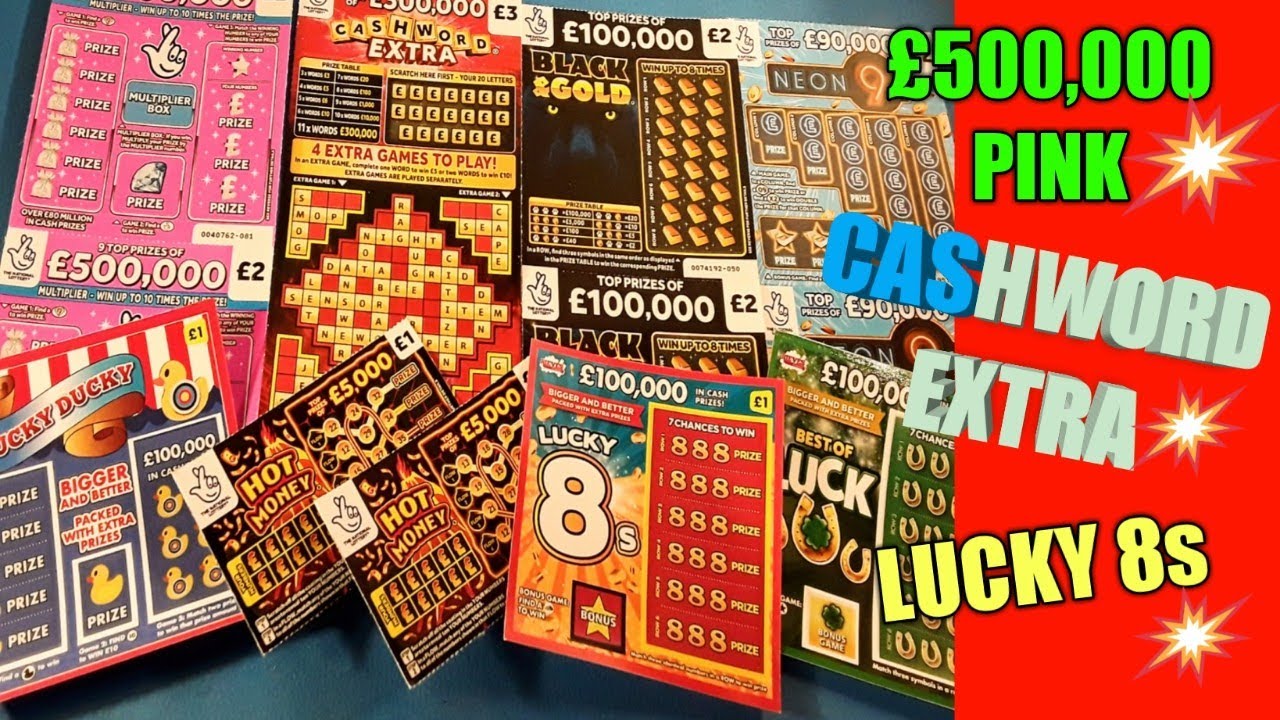 NEW CARDS"£500,000 PINK"CASHWORD EXTRA..LUCKY 8s..HOT MONEY..LUCKY ...